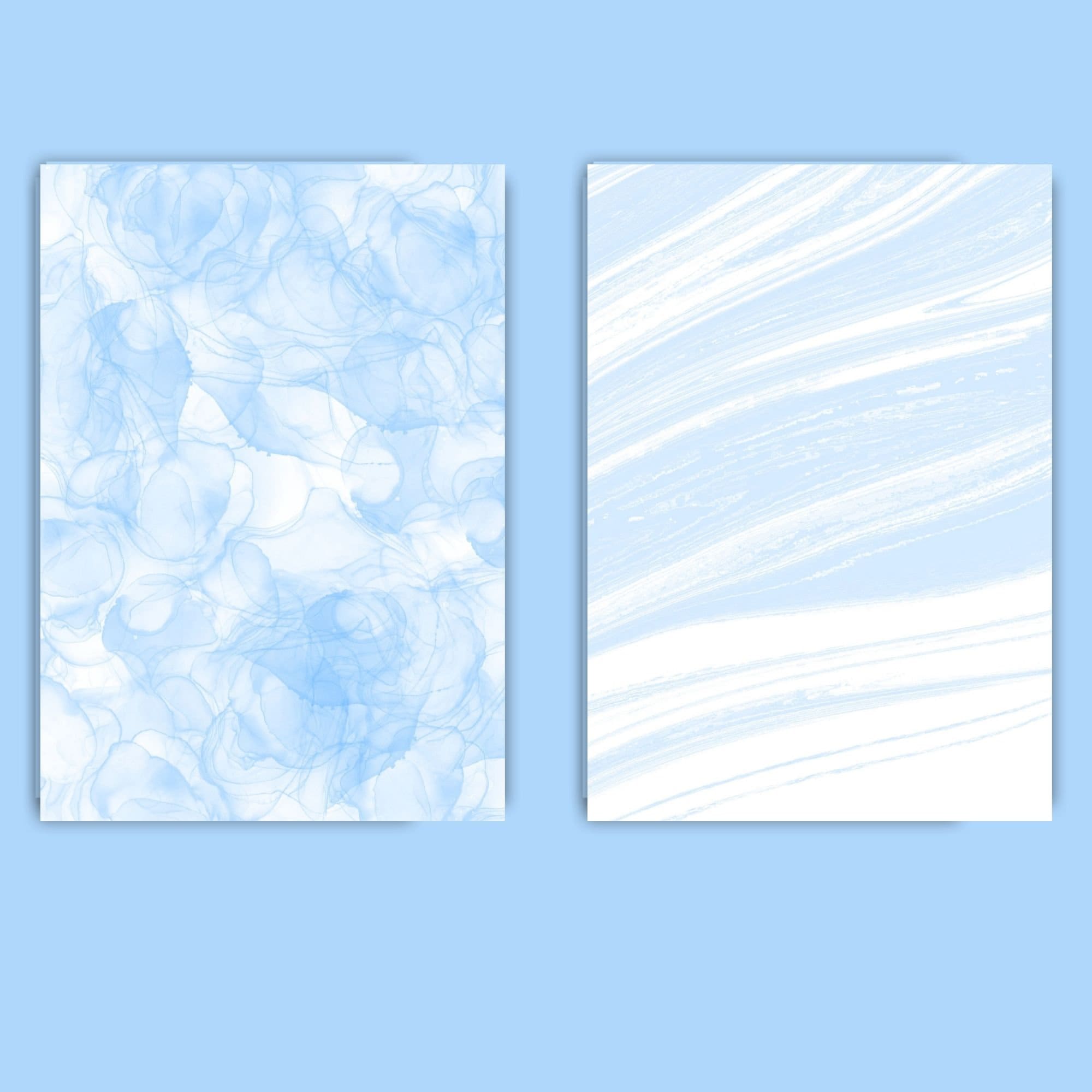 10 Blue Aesthetic Patterns Digital Paper US Paper Size Seamless Designs ...