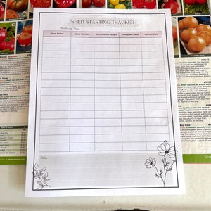 Garden Seedling Tracker, Seedling Chart, Printable, Garden Journal ...