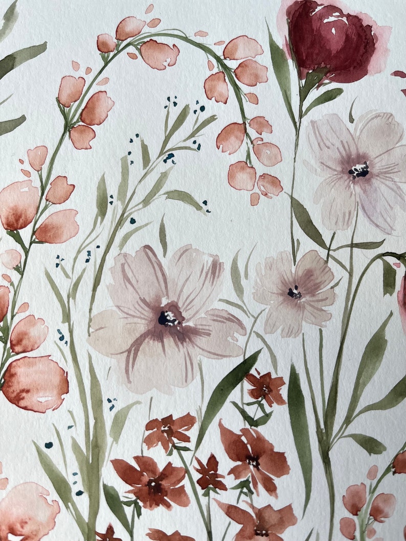 Watercolor Floral Watercolor Painting Original Artwork Wall Painting ...