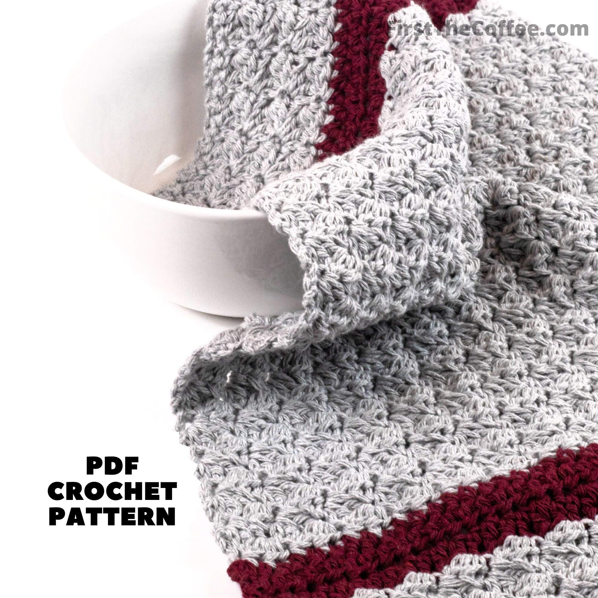 Easy Crochet Cotton Dish Towel PDF Pattern, the Combo Stitch Dishtowel ...