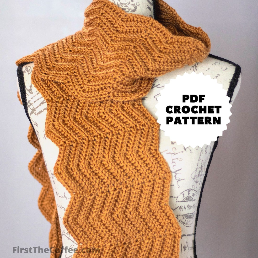 Zig Zag Crochet Scarf Pattern - Etsy
