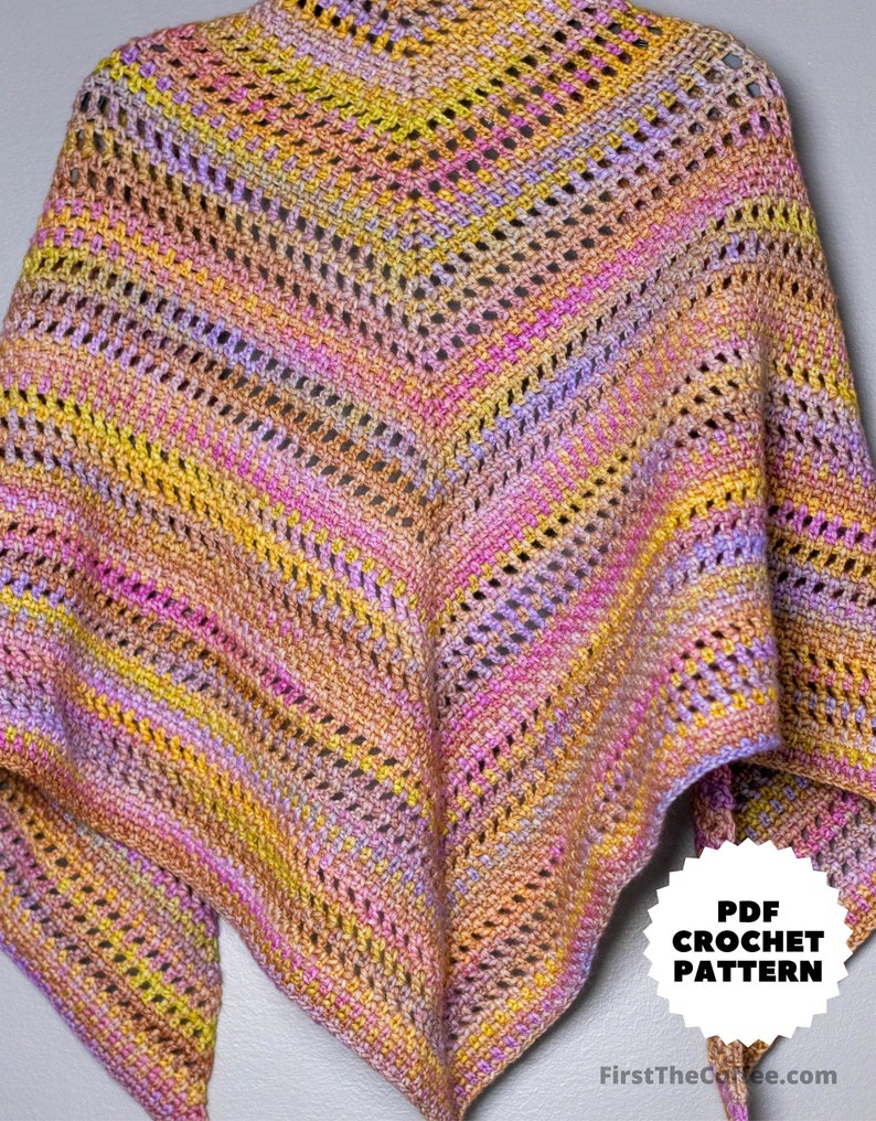 Easy Crochet Shawl Pattern, Triangle Crochet Shawl, the Willow Shawl ...