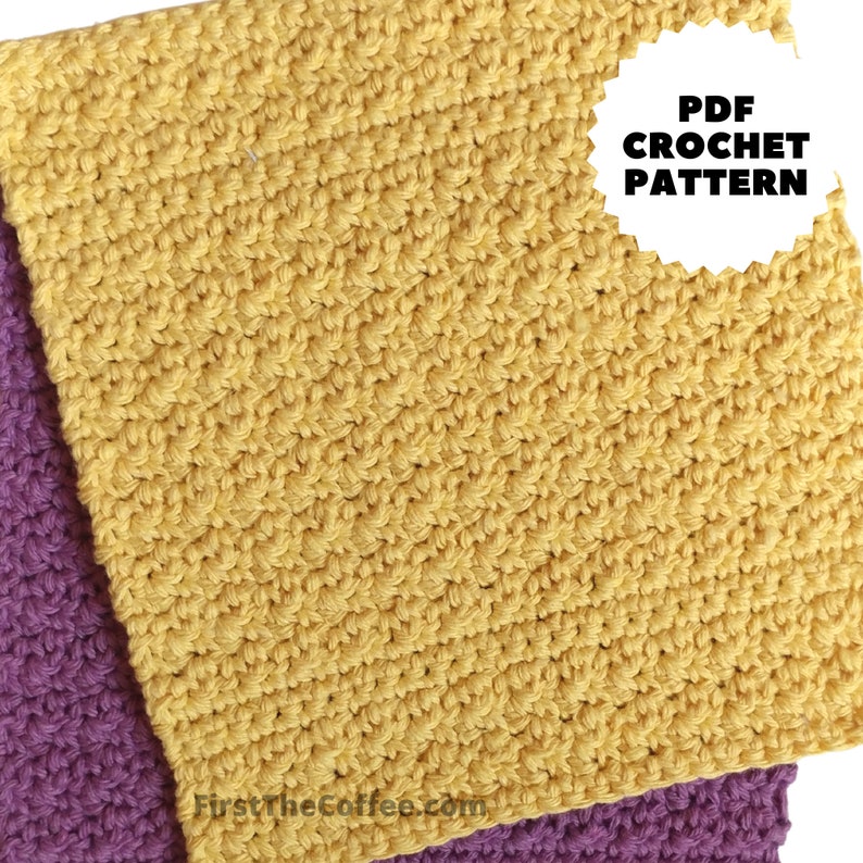 Easy Lemon Peel Stitch Crochet Dishcloth Pattern, Beginner Friendly ...