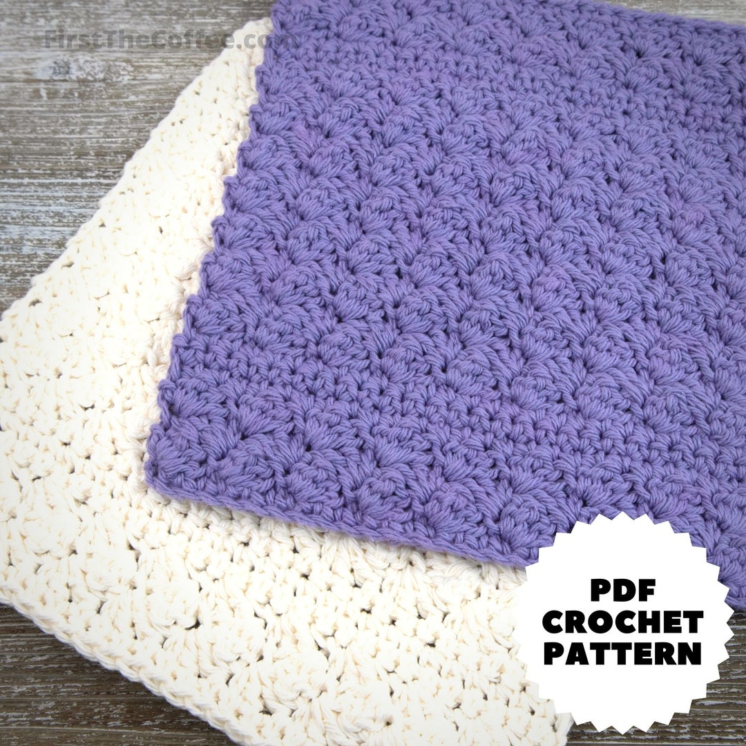 Easy Cotton Crochet Dishcloth PDF Pattern | Beginner Pattern for a ...