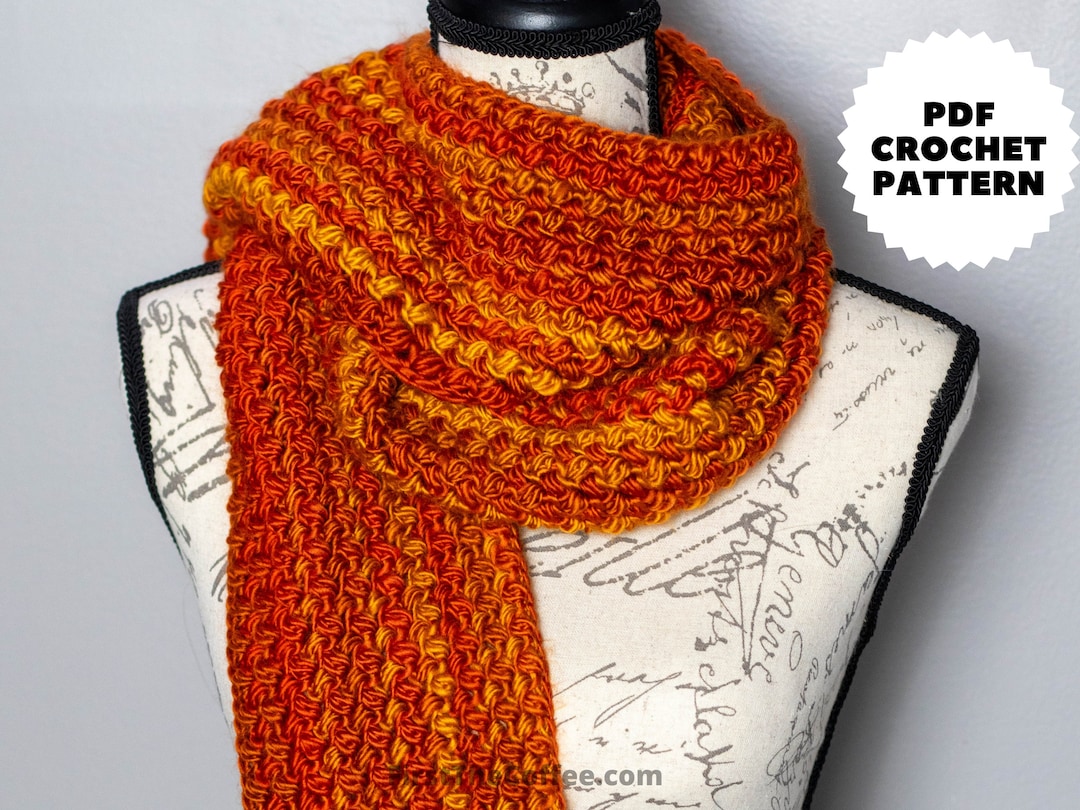 Extra Long Scarf Crochet Pattern PDF, the Crochet Bean Stitch Scarf - Etsy