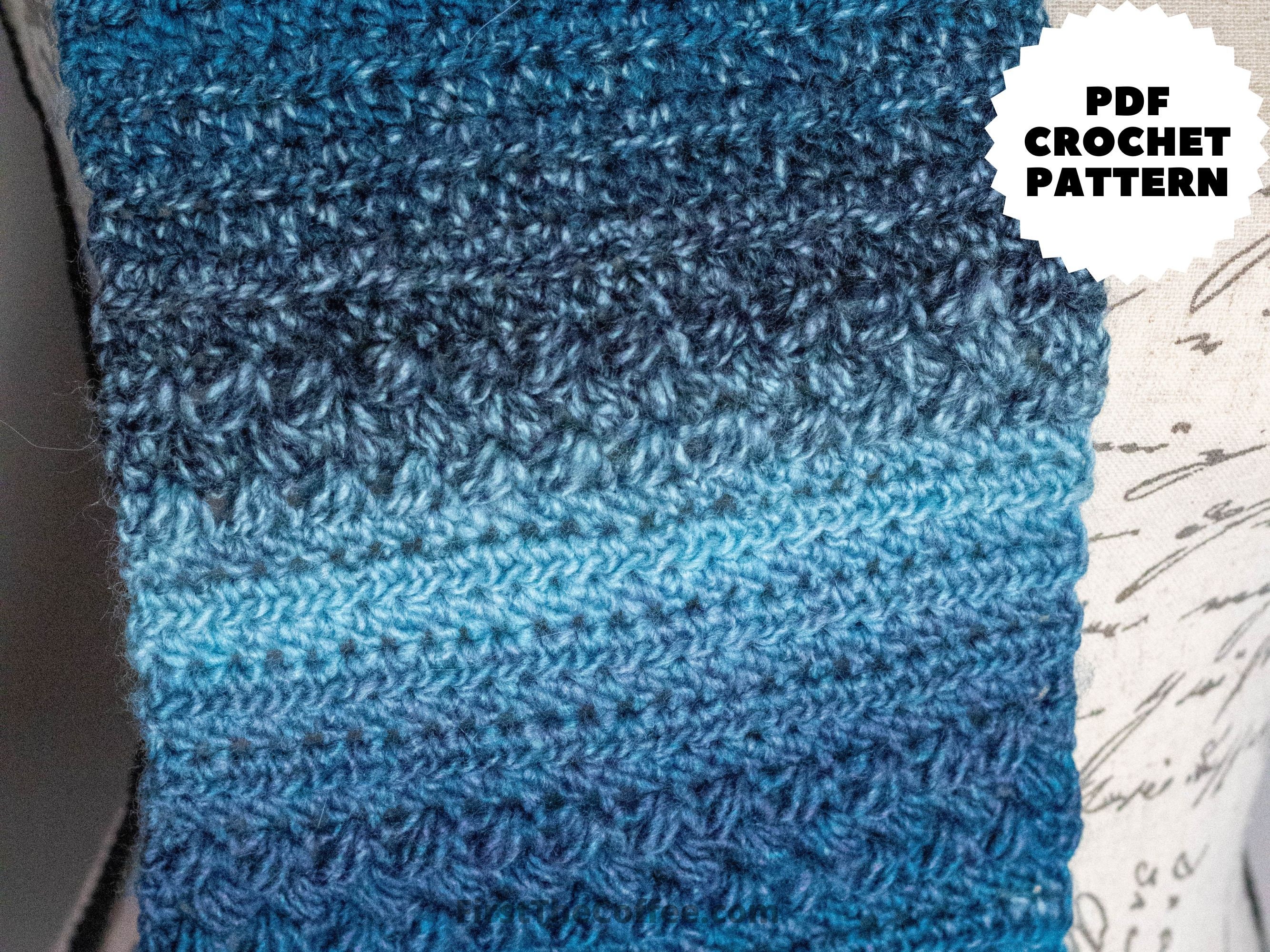 Modern Textured Crochet Scarf Pattern PDF, the Indigo Bean Scarf - Etsy