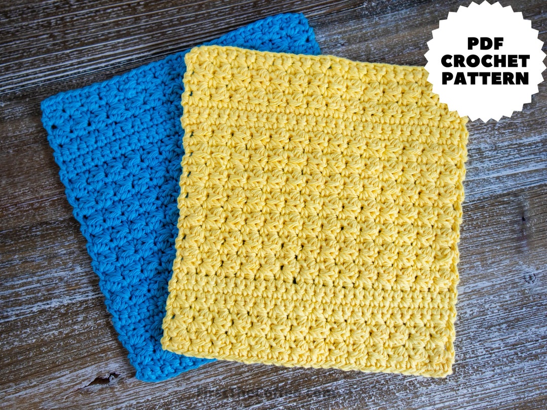 Easy Beginner Crochet Dishcloth Pattern, the Sammy Dish Cloth, SC + HDC ...