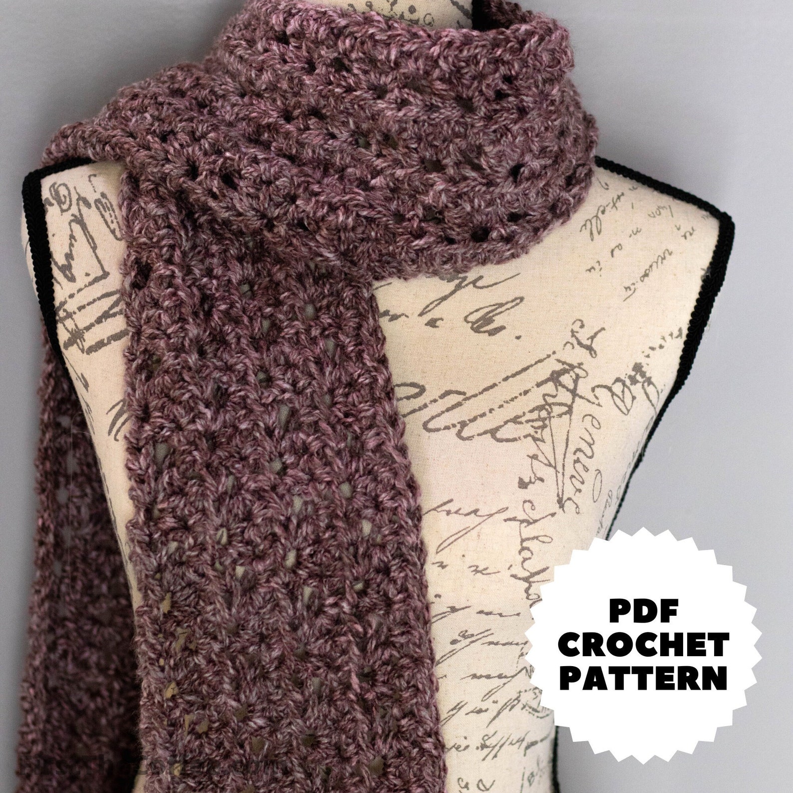 Easy Bulky Yarn Crochet Scarf Pattern PDF From First the Coffee - Etsy