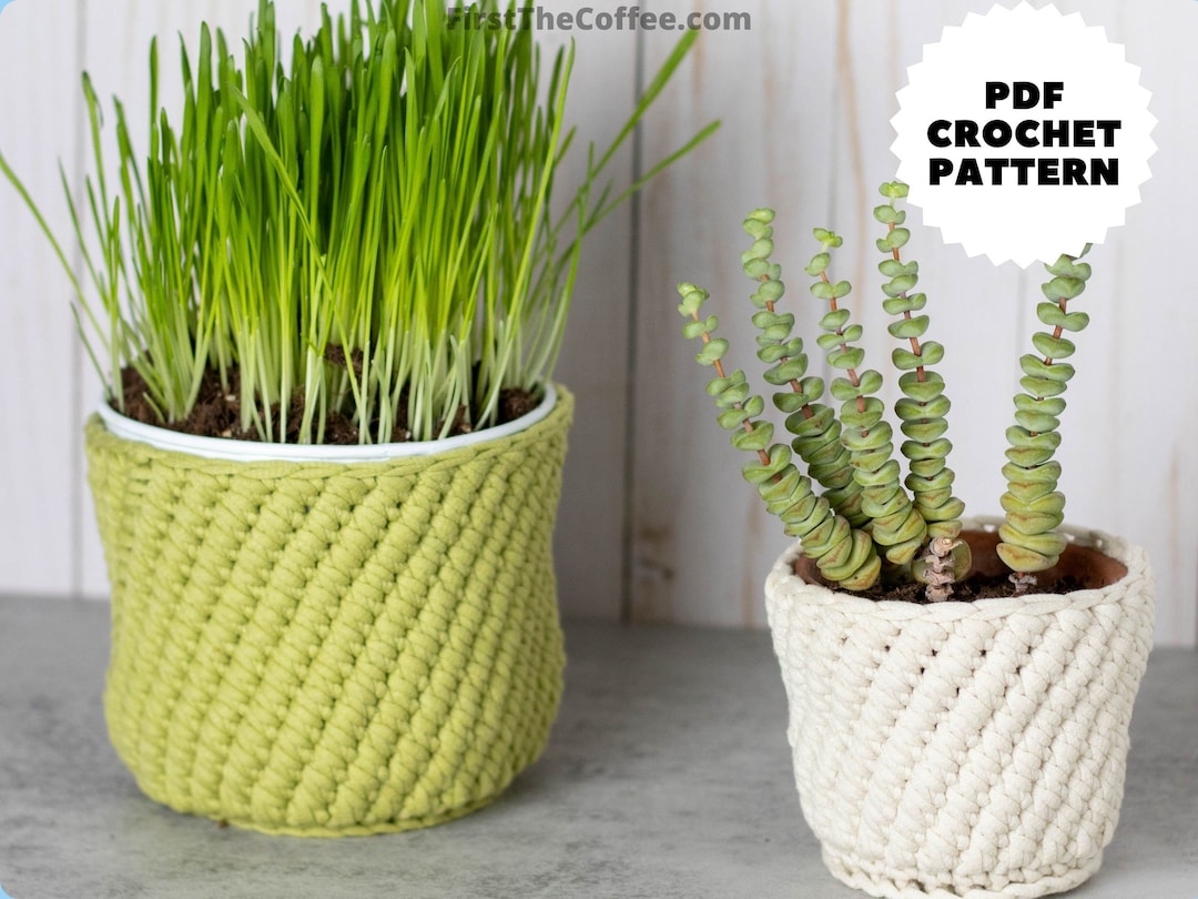 Crochet Plant Pot Cover Pattern - Etsy