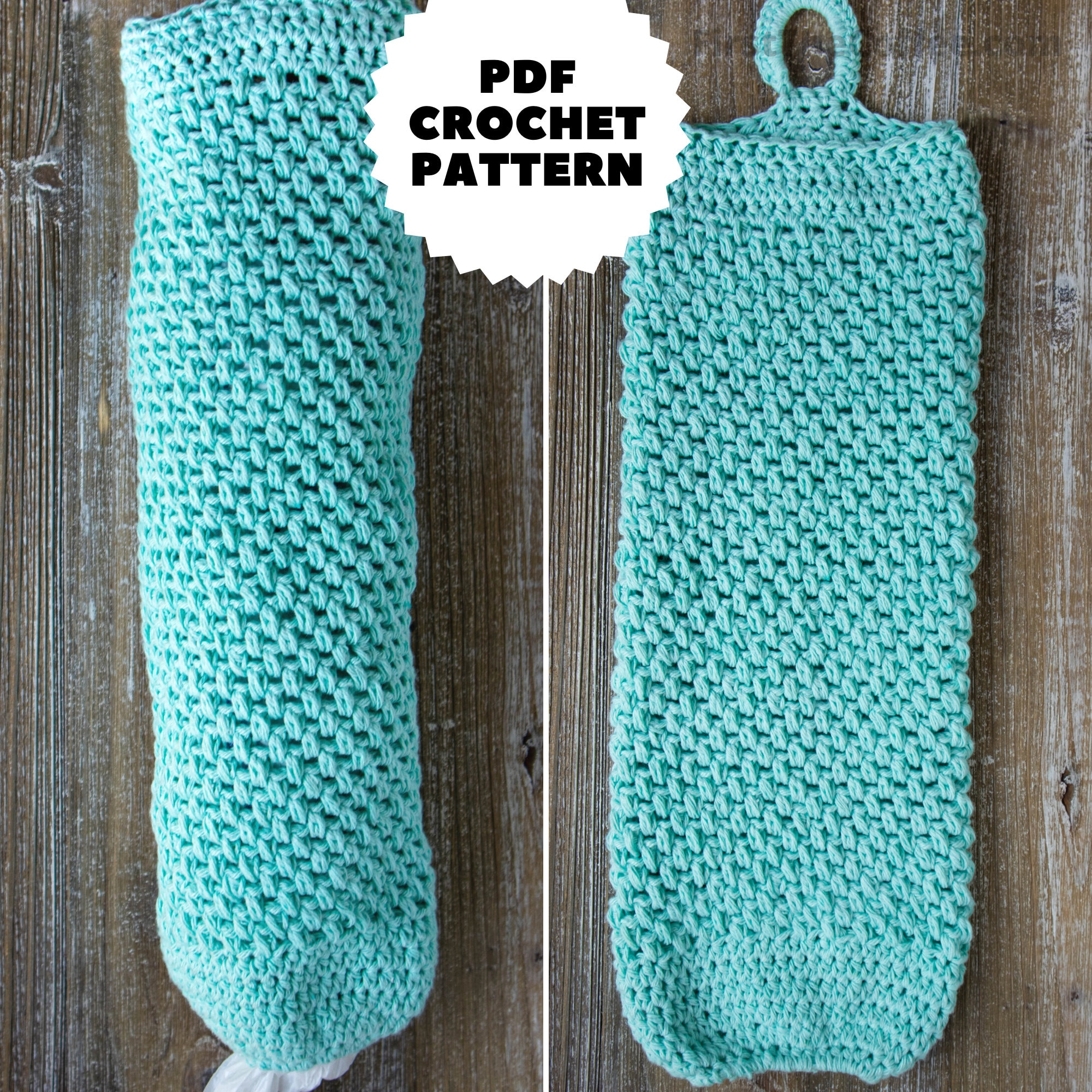 Crochet Bag Holder Pattern PDF, Plastic Grocery Bag Saver and Dispenser ...