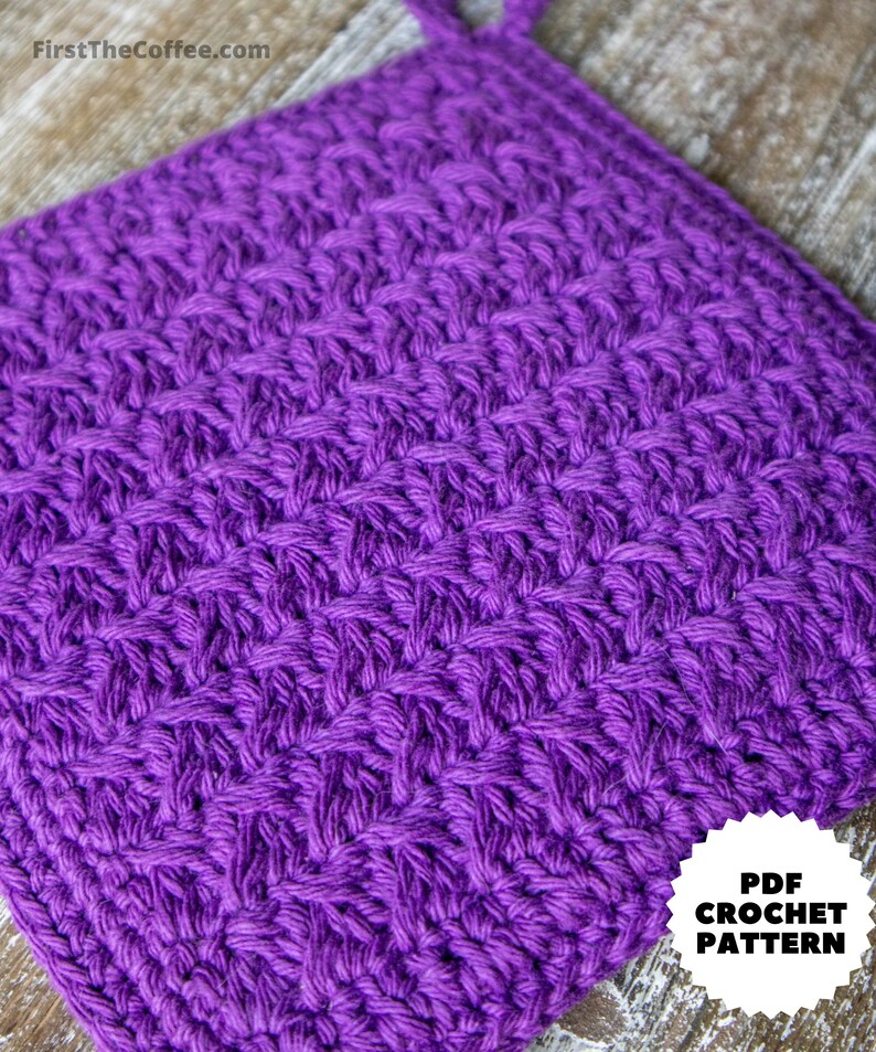 Square Modern Crochet Potholder Pattern, A Unique and Textured Hot Pad ...