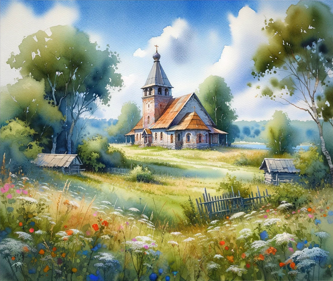 Country Church | Printable Digital Art | Digital Download | Illumined ...