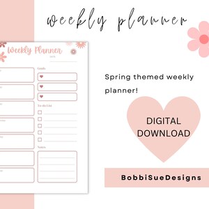 Weekly Planner Printable | Weely Goal Planner | Weekly To-do List ...
