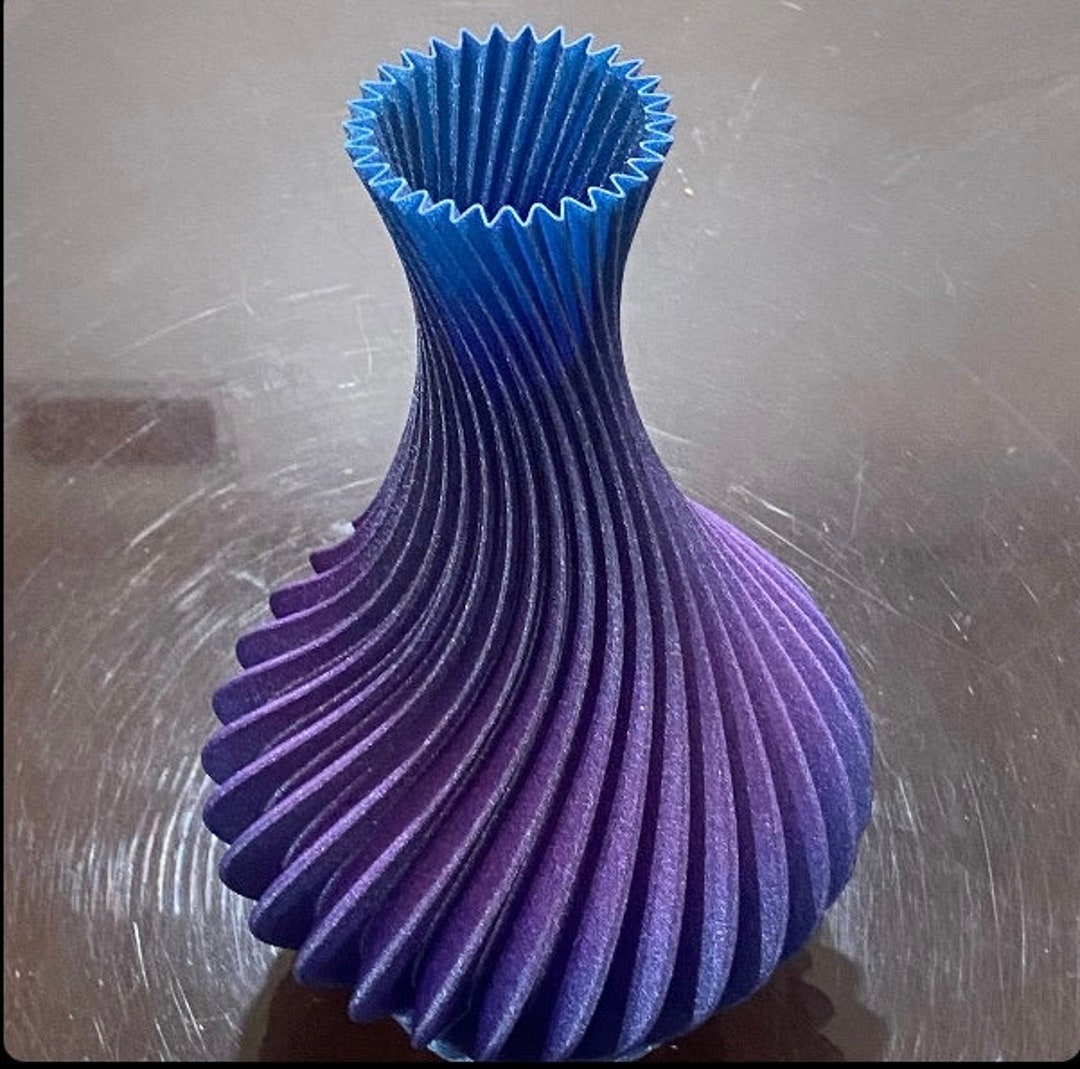 Contemporary 3D Printed Vase - Modern Decor - Customizable Heights - Etsy