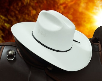 Handmade White Cowboy Hat - Durable Palm Leaf Material - Rustic Western ...