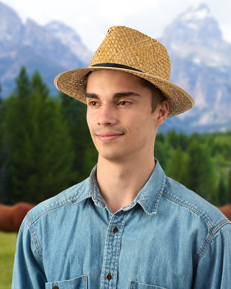 Straw Hat 'john' - Etsy