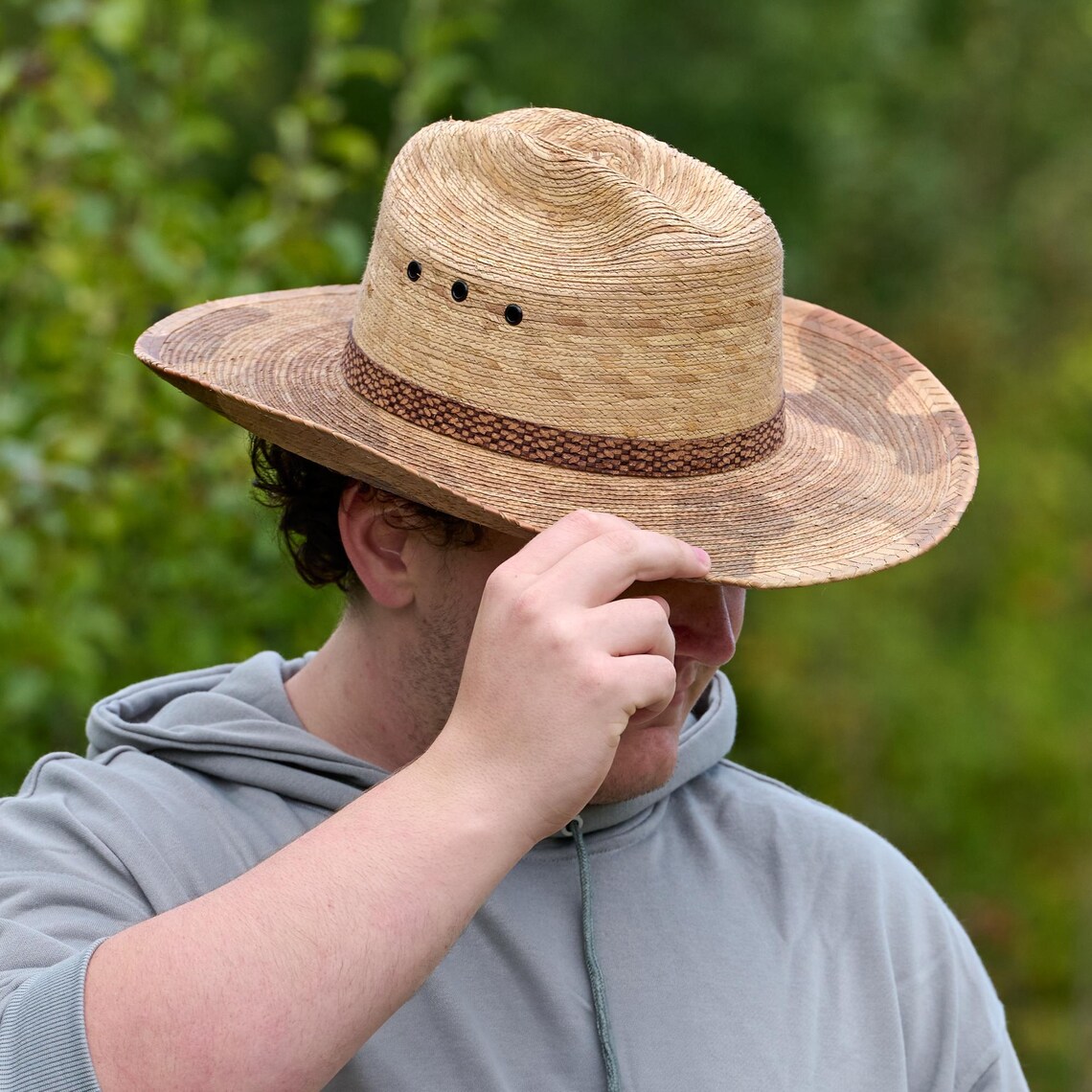 17570 Braided Palm Leaf Straw Hat - Etsy