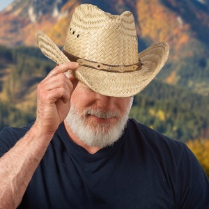Palm Straw Cowboy Hat - Etsy