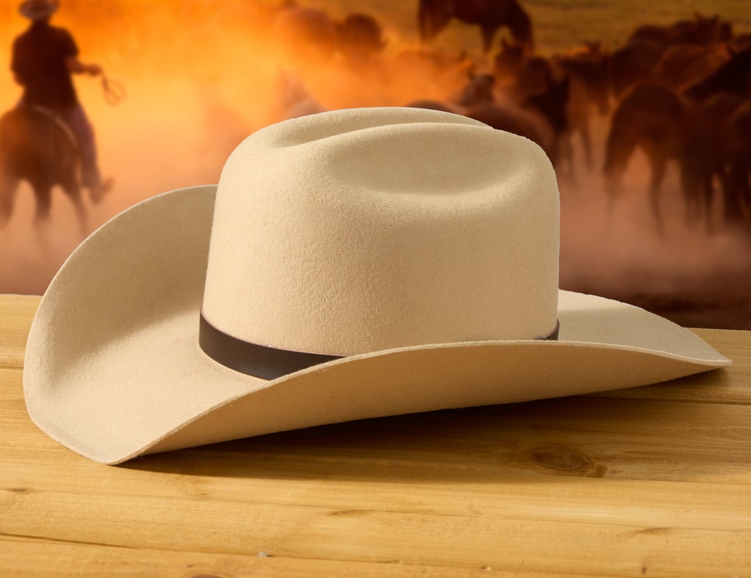 Roper Cowboy Hat Tan - 100% Wool Felt - Etsy
