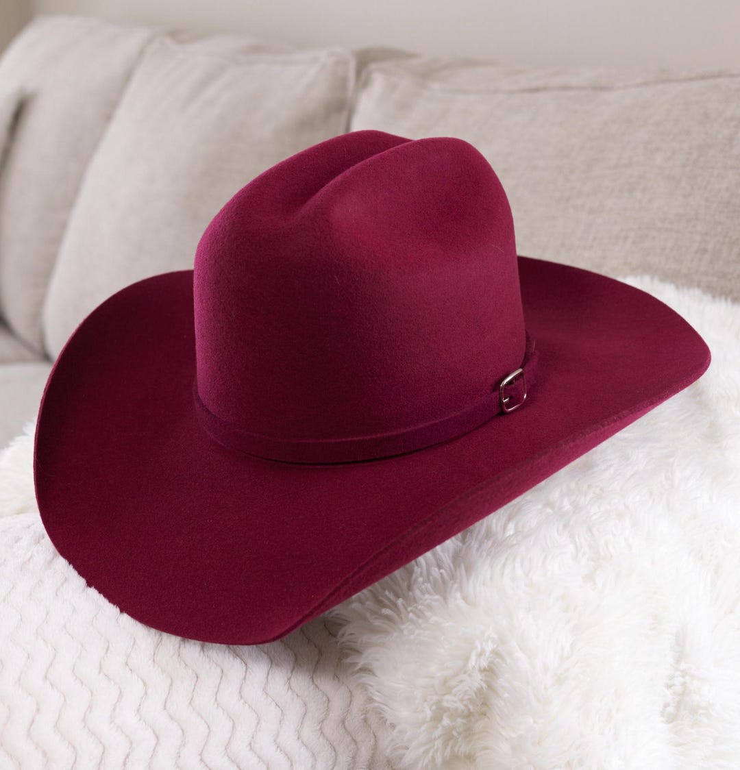 56810burgundy Wool Felt Western Cowboy/cowgirl Hat - Etsy