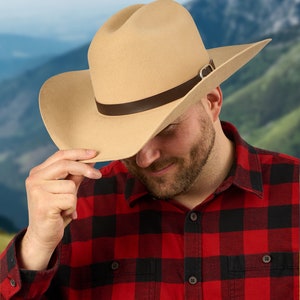Roper Cowboy Hat Tan - 100% Wool Felt - Etsy
