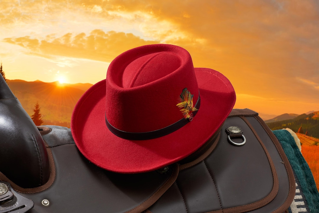 Wool Felt Gambler Hat (17750red) - Etsy