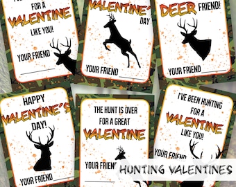 Tree Camouflage Deer Printable Valentines, Deer Valentines, Camouflage ...