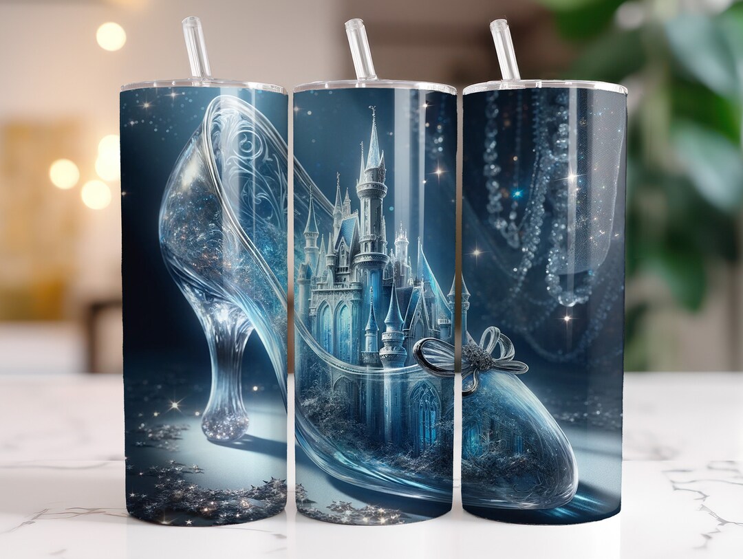 Enchanted Glass Slipper Design Skinny Tumblers Sublimation Graphics ...
