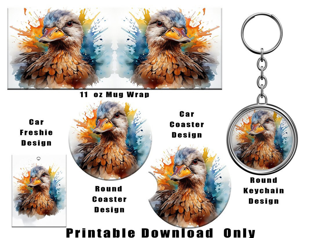 Duck Car Sublimation Designs Digital Download PNG Coaster Freshie ...