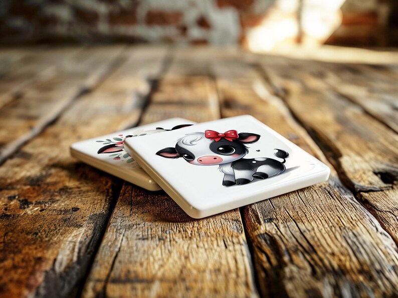 Valentine Cow Coasters Printable Download, 4x4 Inch, 300 DPI PNG Image ...