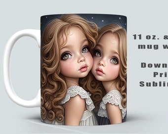 Angel Mug Wrap, Sublimation Design, Digital Download, PNG, 11oz and ...