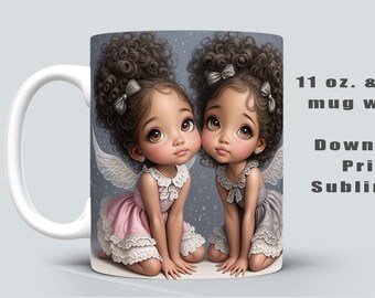 Angel Mug Wrap, Sublimation Design, Digital Download, PNG, 11oz and ...