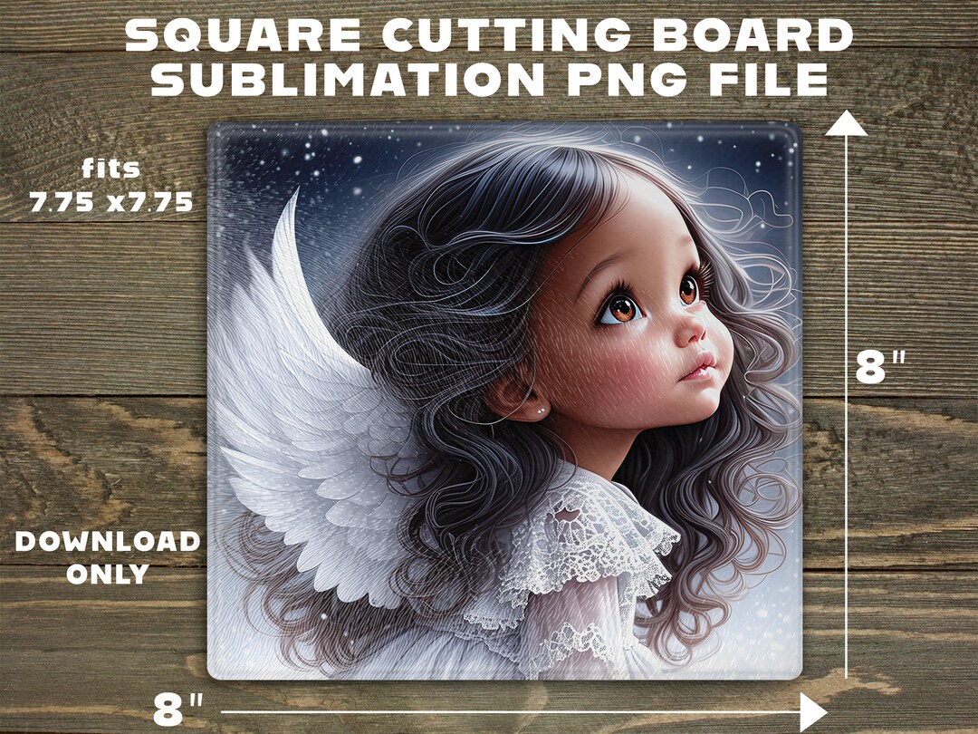 Angel Cutting Board Square Sublimation File 7.75 X 7.75 Inch Glass ...