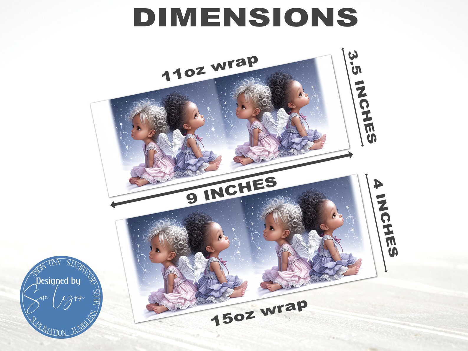 Angel Mug Wrap, Sublimation Design, Digital Download, PNG, 11oz and ...