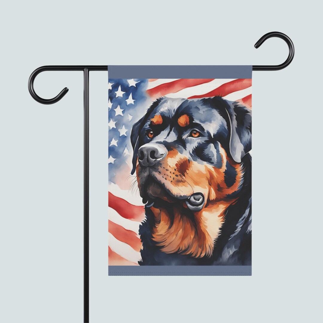 Rottweiler Dog Garden Flag: American Flag Patriotic Decor (12x18'') - Etsy