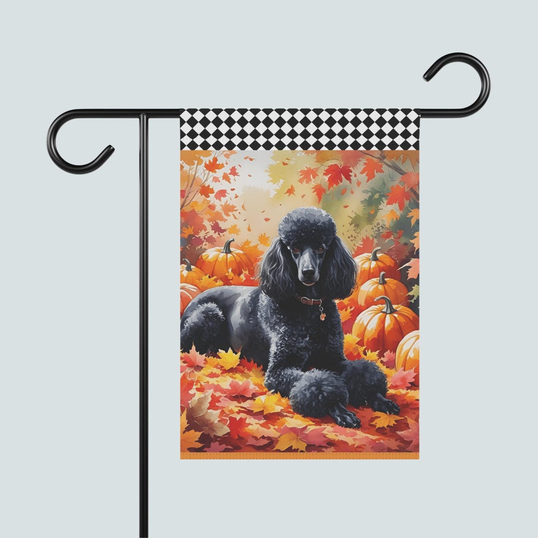 Custom Poodle Garden Flag: Fall Outdoor Decor (12x18'') - Etsy