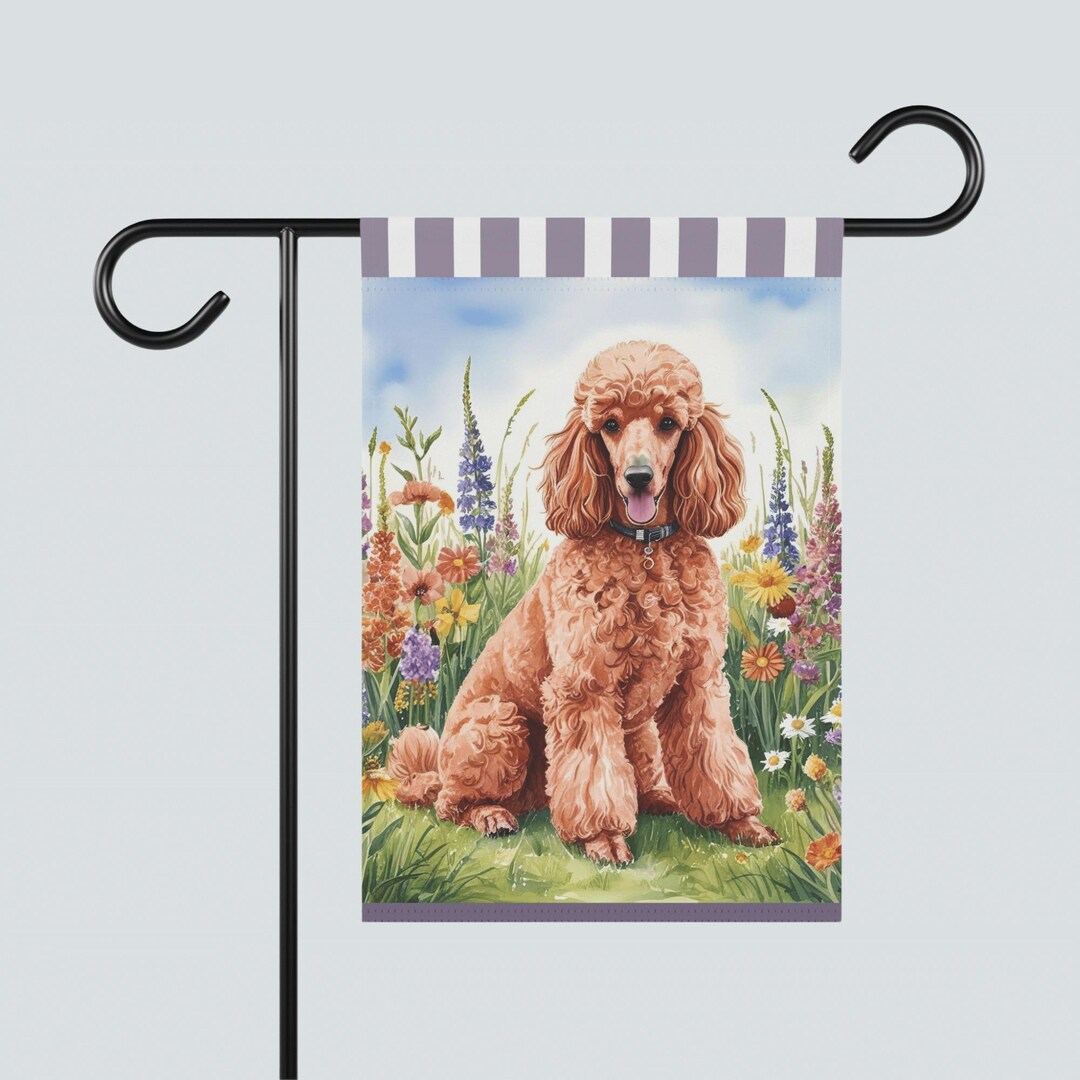 Watercolor Poodle Garden Flag: Custom Dog Art, Outdoor Decor (12'' × 18 ...