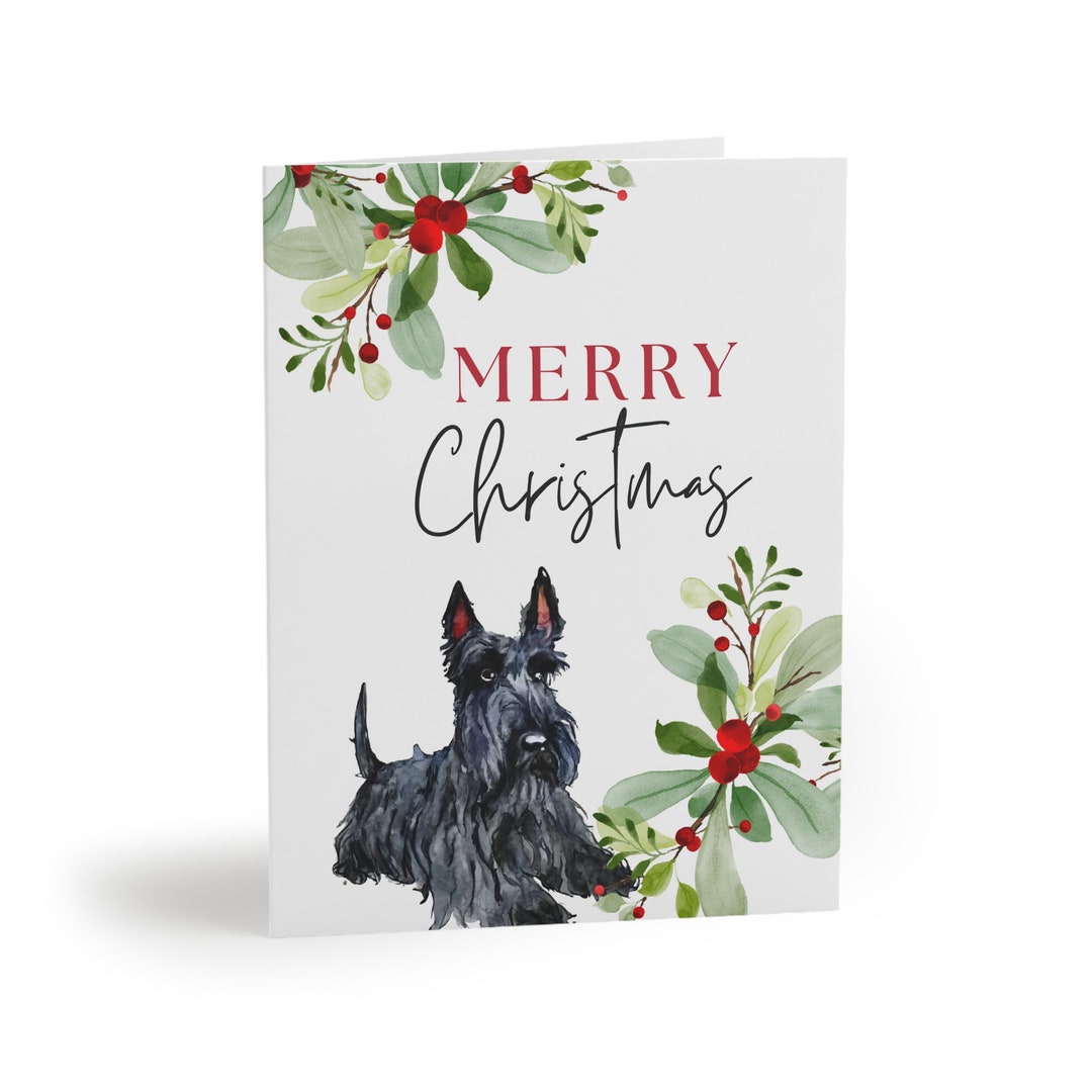 Scottie Christmas Card - Etsy