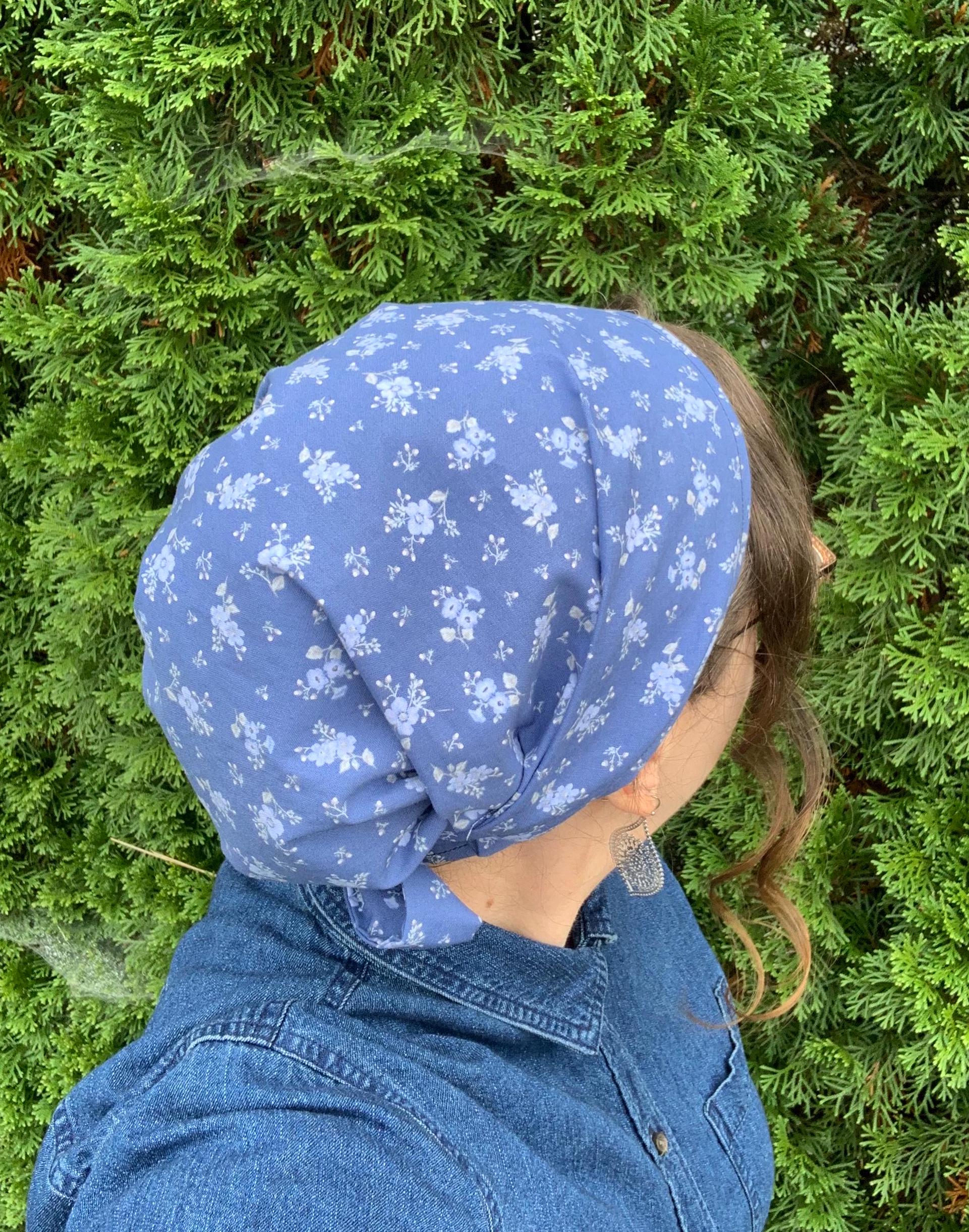 Cotton Floral Headcovering: Full Coverage Snood, Headwrap, Headscarf ...