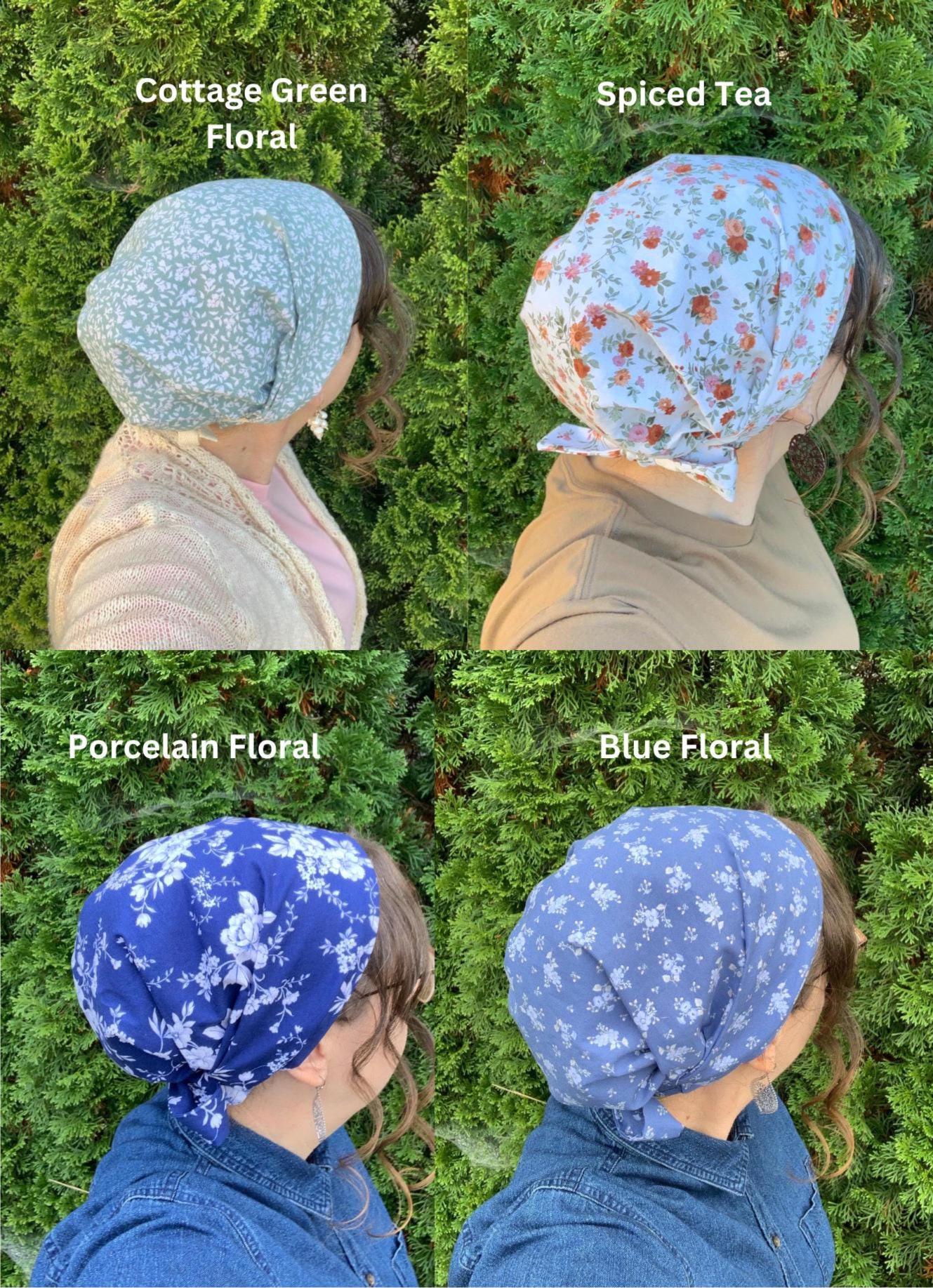 Cotton Floral Headcoverings - Full Coverage Snood, Headwrap, Headscarf ...