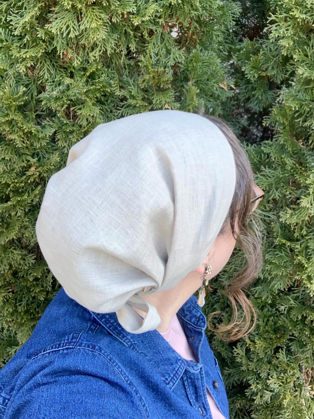 100% Linen Solids Full Coverage Head Coverings, Snoods, Headwrap ...