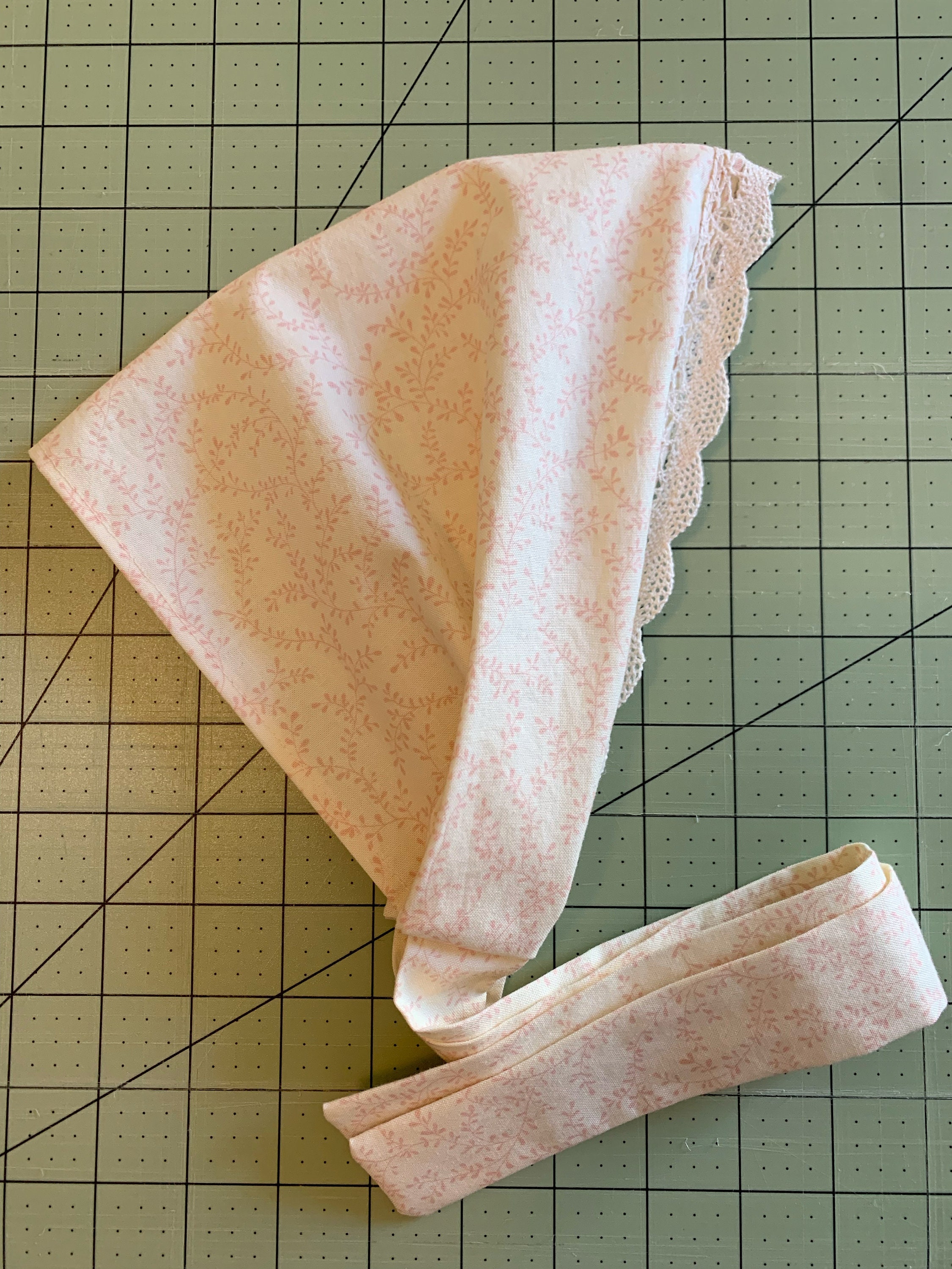 100% Cotton Light Pink Vines Medium Headcovering, Prayer Covering ...