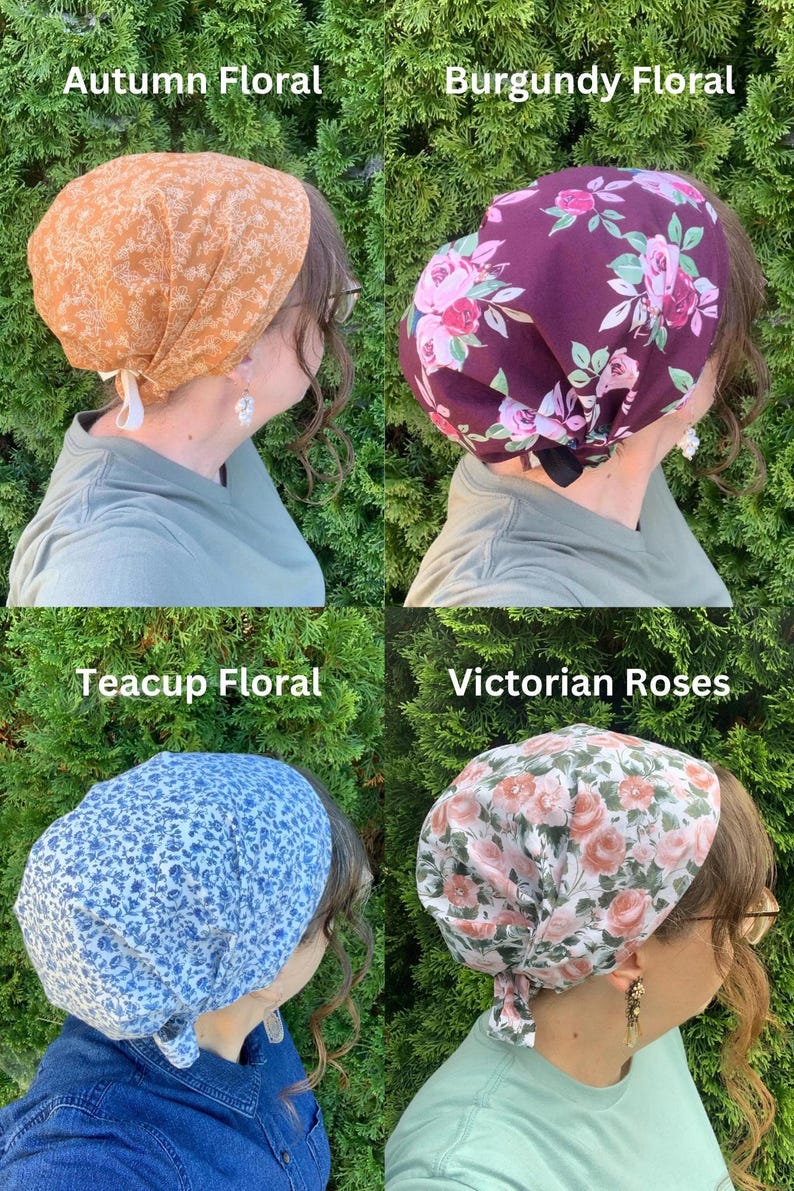 Cotton Floral Headcoverings - Full Coverage Snood, Headwrap, Headscarf ...