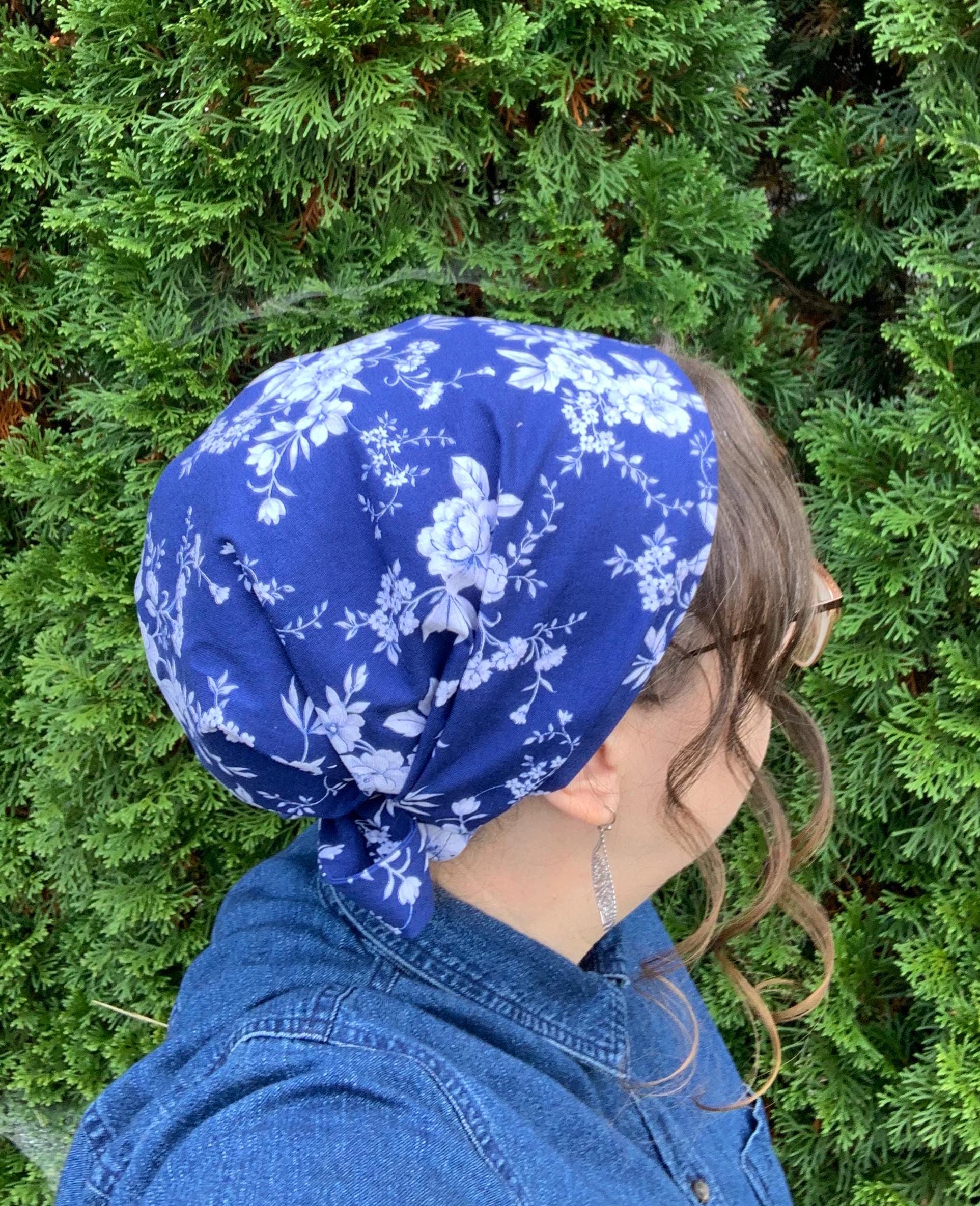 Cotton Floral Headcovering: Full Coverage Snood, Headwrap, Headscarf ...