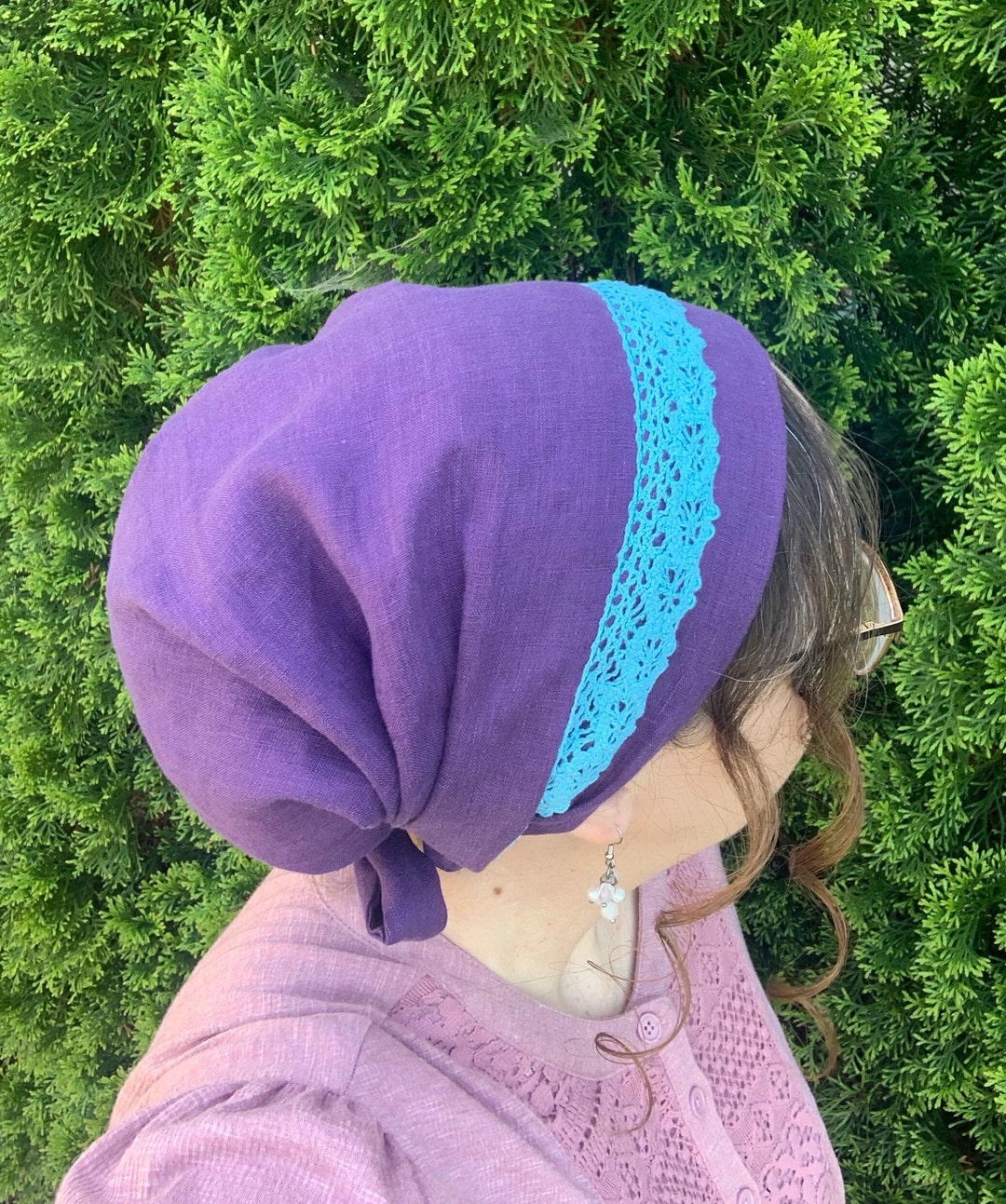 100% Linen & Lace Snoods Mulitple Colors Available, Headcovering ...