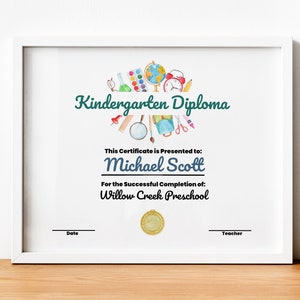 Editable Kindergarten Diploma, Kindergarten Graduation Diploma ...