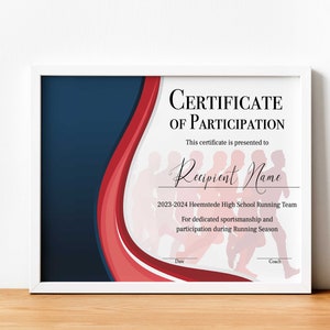 Editable Running Certificate Award Template, Sports Certificate ...