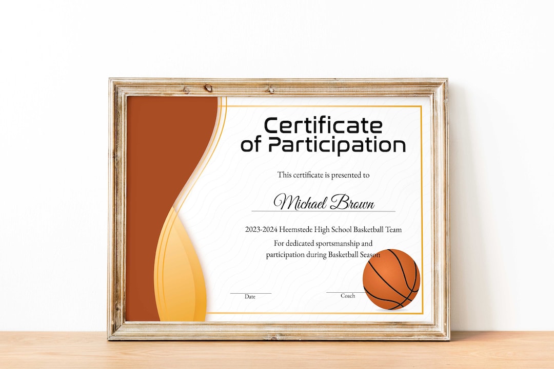 End of Season Basketball Awards, Editable Certificatetemplate, Team ...