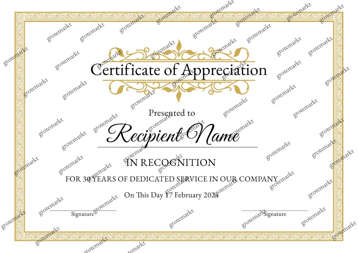 Editable Certificate of Appreciation, Printable Appreciation ...