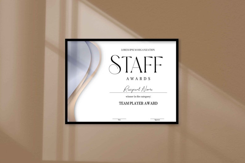 Best Staff Awards, Funniest Staff Member, Team Player Award EDITABLE ...